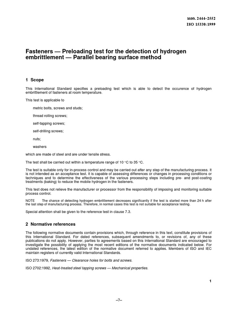 Iso 15330 - 1999 | PDF | Screw | Nut (Hardware)