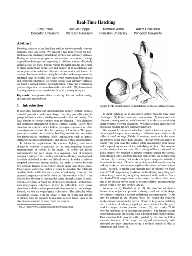 Hatching PDF | PDF | Shader | Texture Mapping