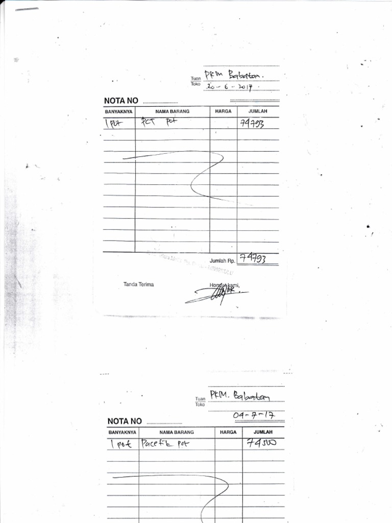 Nota Beli Obat | PDF