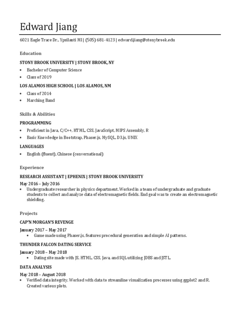 Edward Jiang: Education | PDF | Career & Growth | Computers