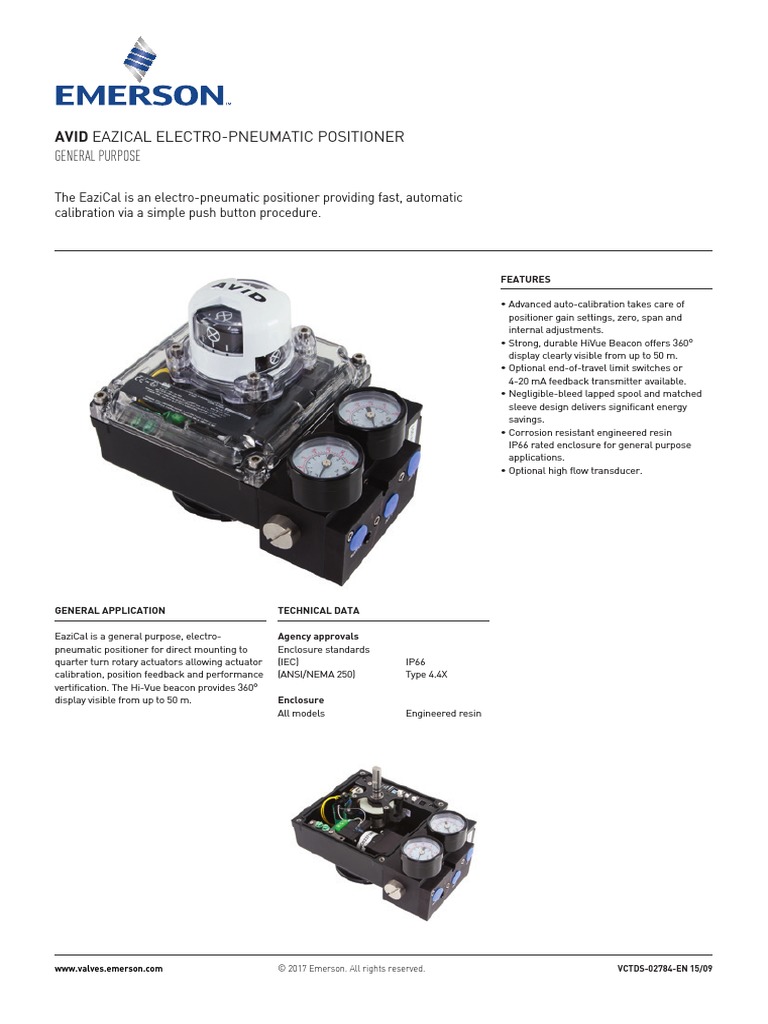 AVID EaziCal Electro-Pneumatic Positioner | PDF | Switch | Programmable ...