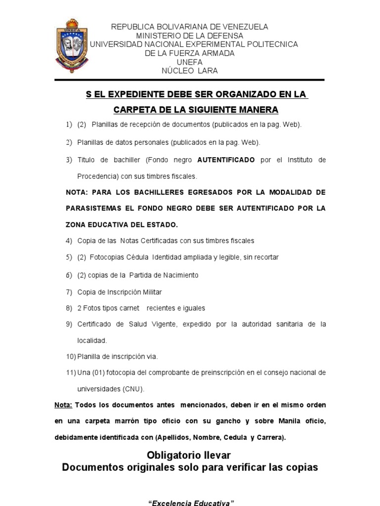 Formatos de Recepción de Documentos UNEFA | PDF | Derecho