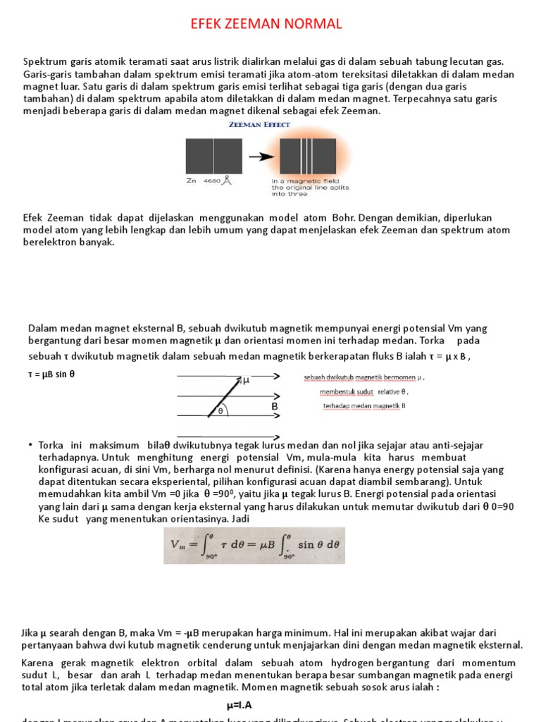 Efek Zeeman Normal | PDF