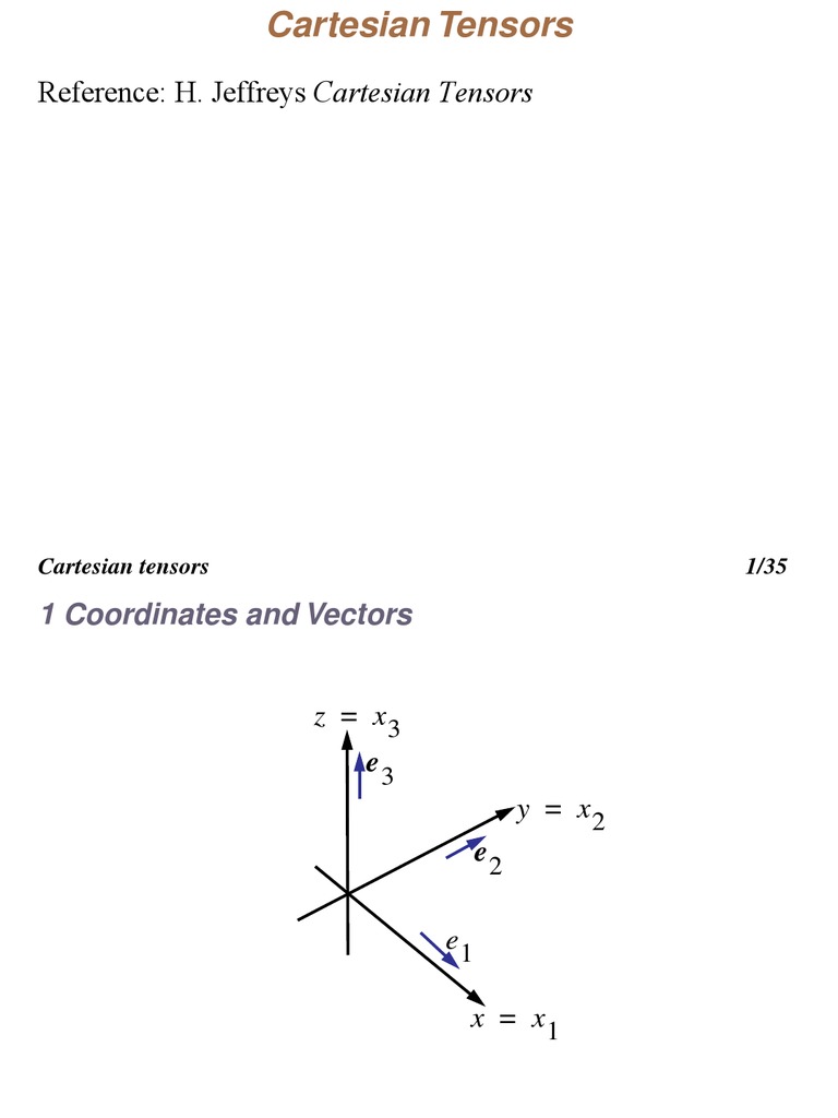 Cartesian Tensors Pdf Tensor Euclidean Vector