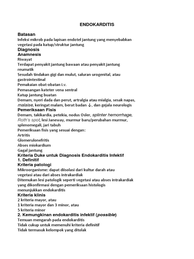Panduan Diagnosis Endokarditis Infektif | PDF | Pengembangan Diri ...