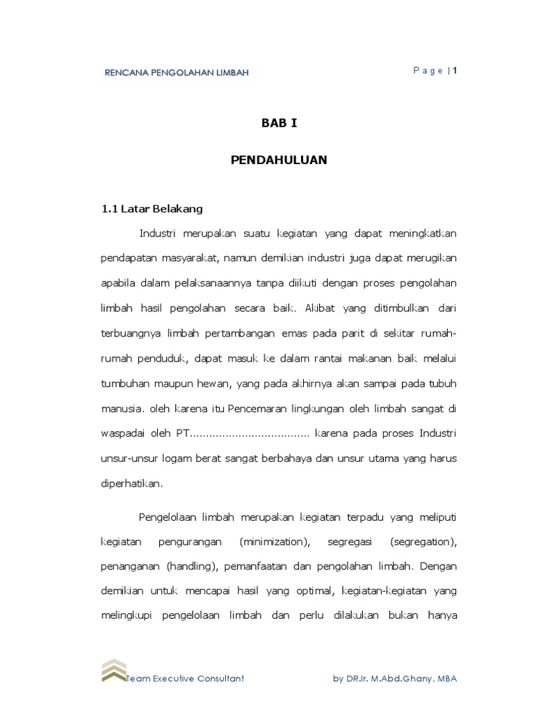 Contoh Rencanaan Pengelolaan Limbah (RPL) | PDF