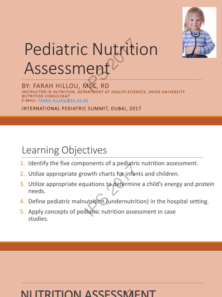 Pediatric Nutrition Assessment Final Farah | PDF | Malnutrition ...