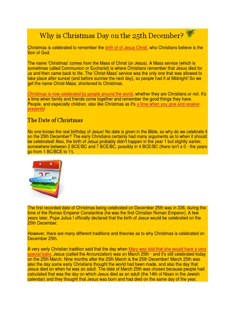 Why Is Christmas Day On The 25th December | PDF | Christmas | Anno Domini