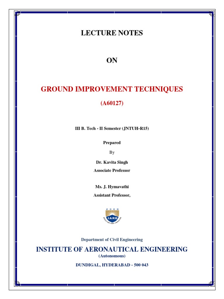 Iare Git Notes 0 | PDF | Soil | Natural Materials