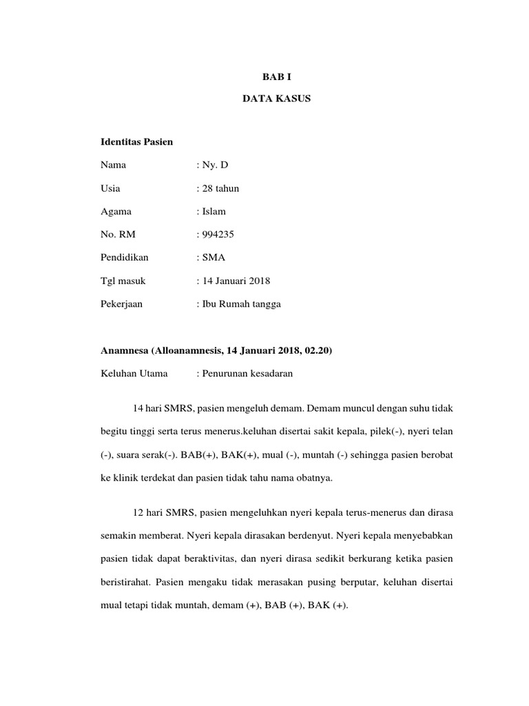 Laporan Kasus Stroke Perdarahan Intraserebral | PDF
