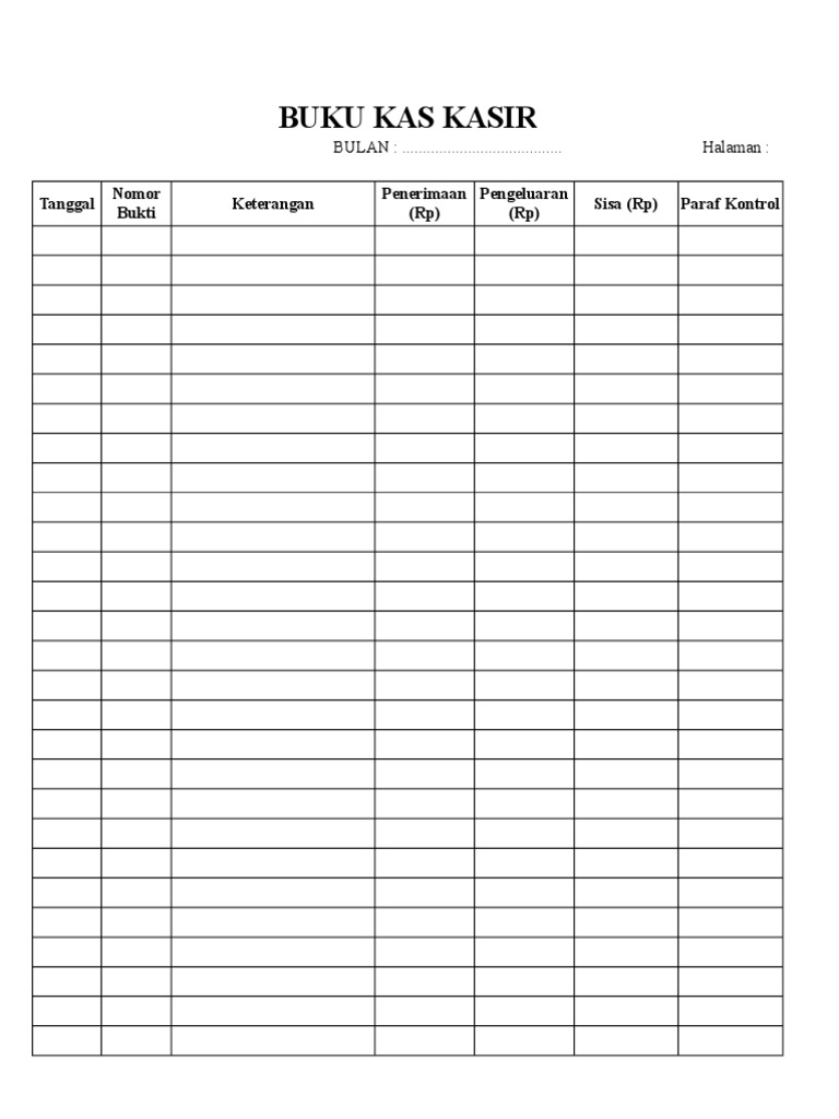 Buku Kas Kasir | PDF