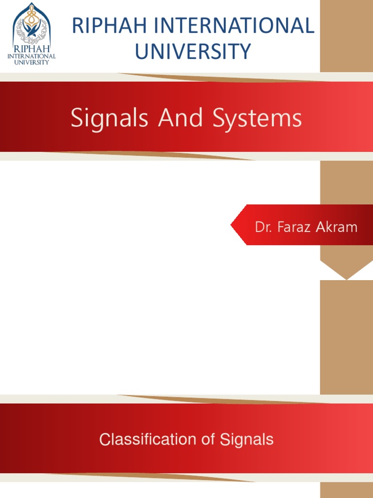 Lec04 (S&S) Signal Classification | PDF | Discrete Time And Continuous Time | Frequency