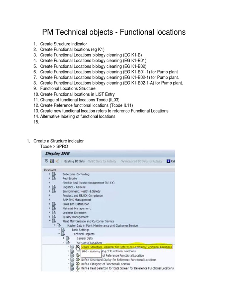 PM Technical Objects - Functional Locations | PDF | Computing | Software