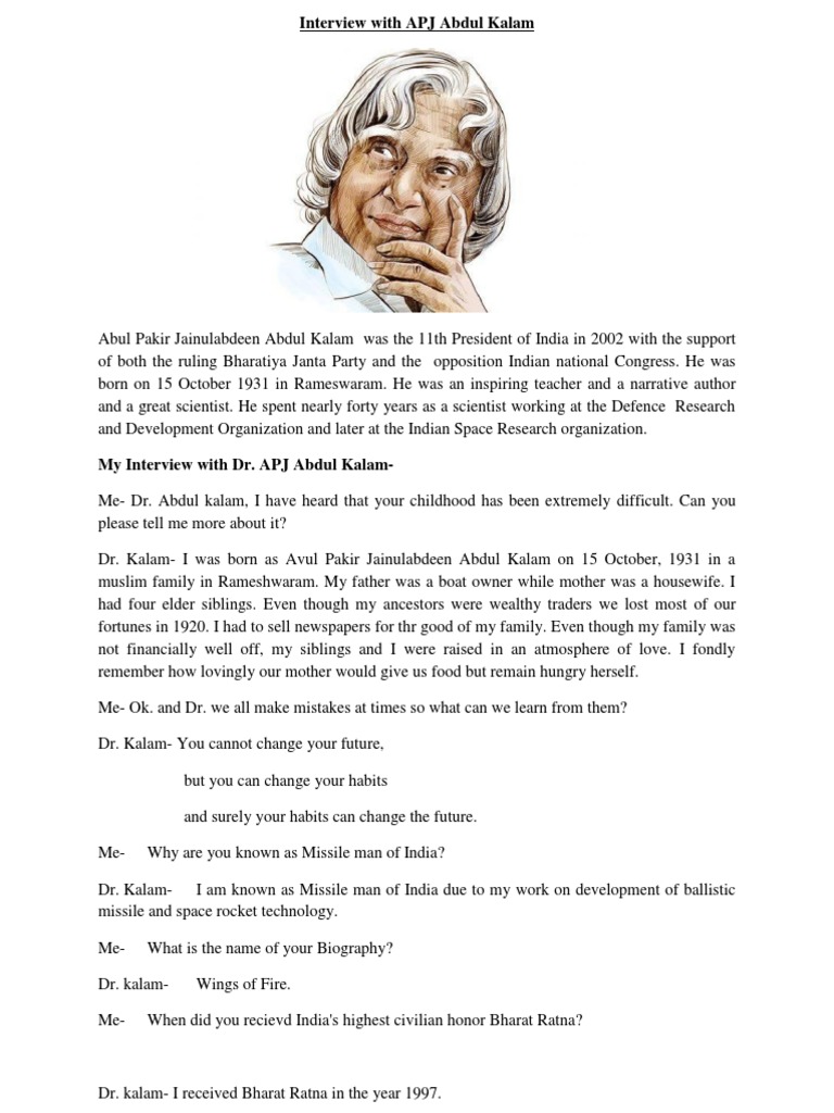 Interview With APJ Abdul Kalam | PDF