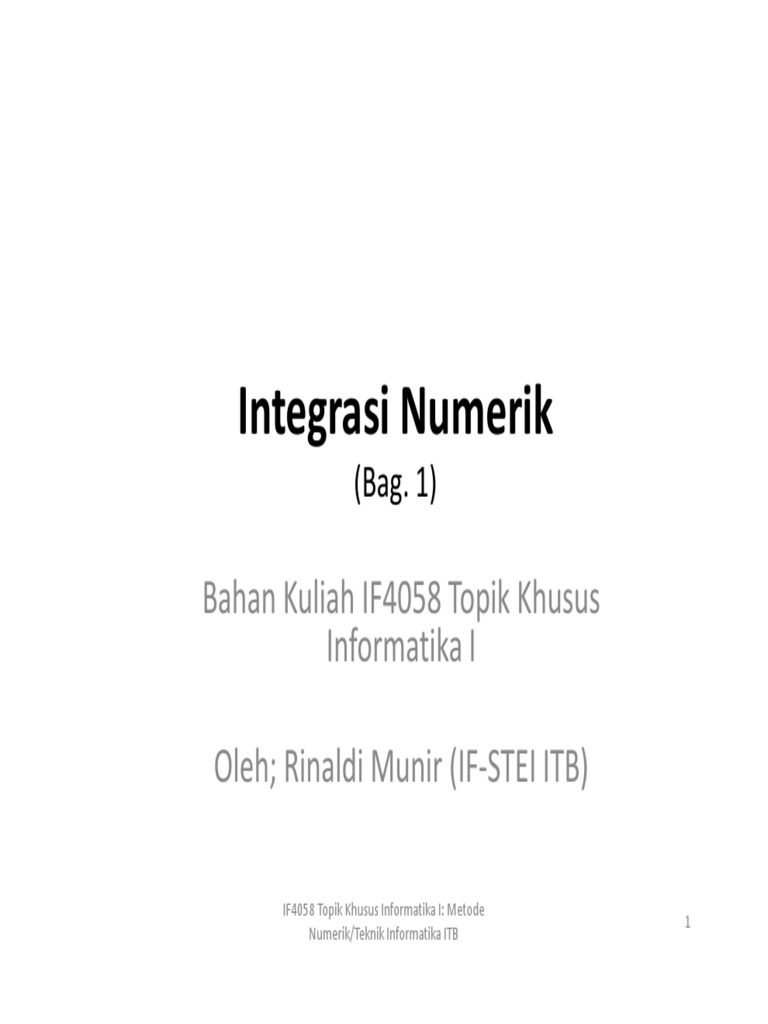Integrasi Numerik (Bagian 1) PDF | PDF