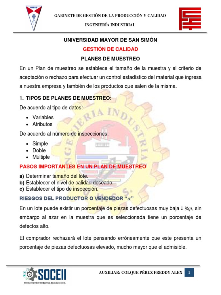 Resumen Planes de Muestreo Por Atributos | Muestreo (Estadísticas ...