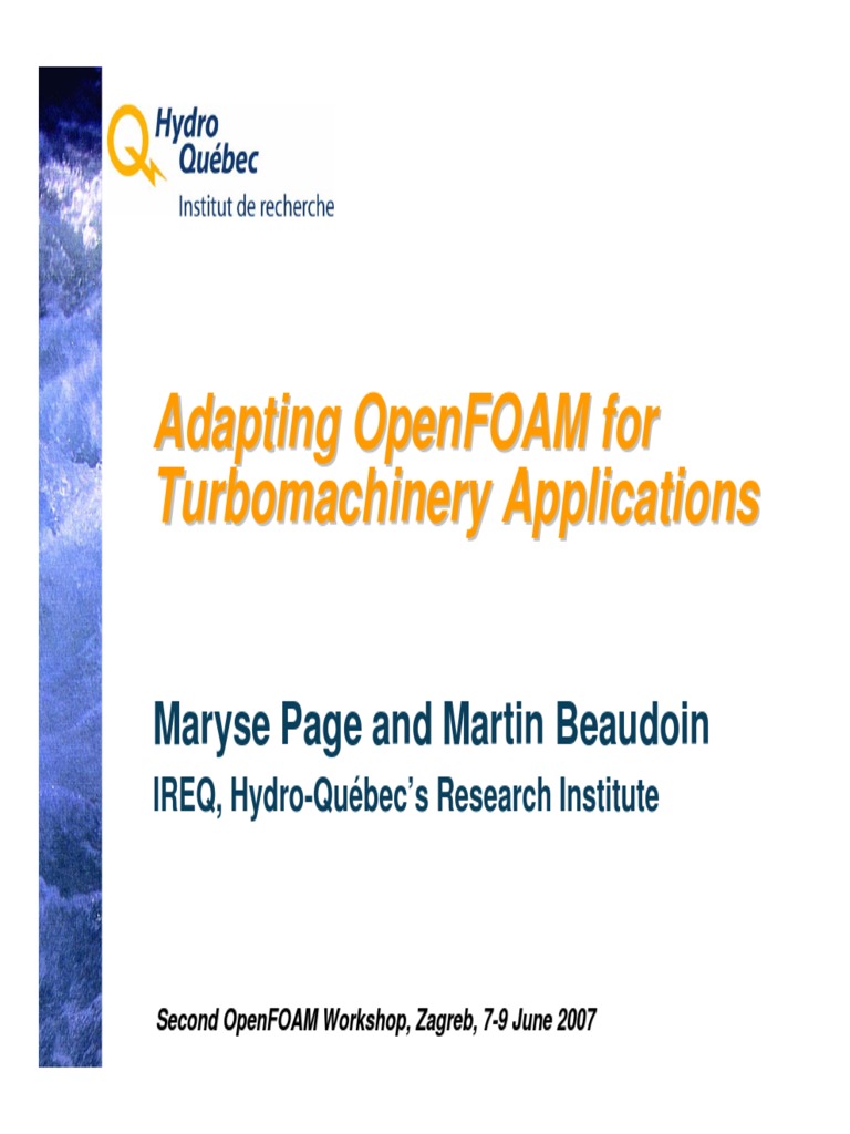 Adapting OpenFOAM For Turbomachinery Applications | PDF | Source Code | Gnu
