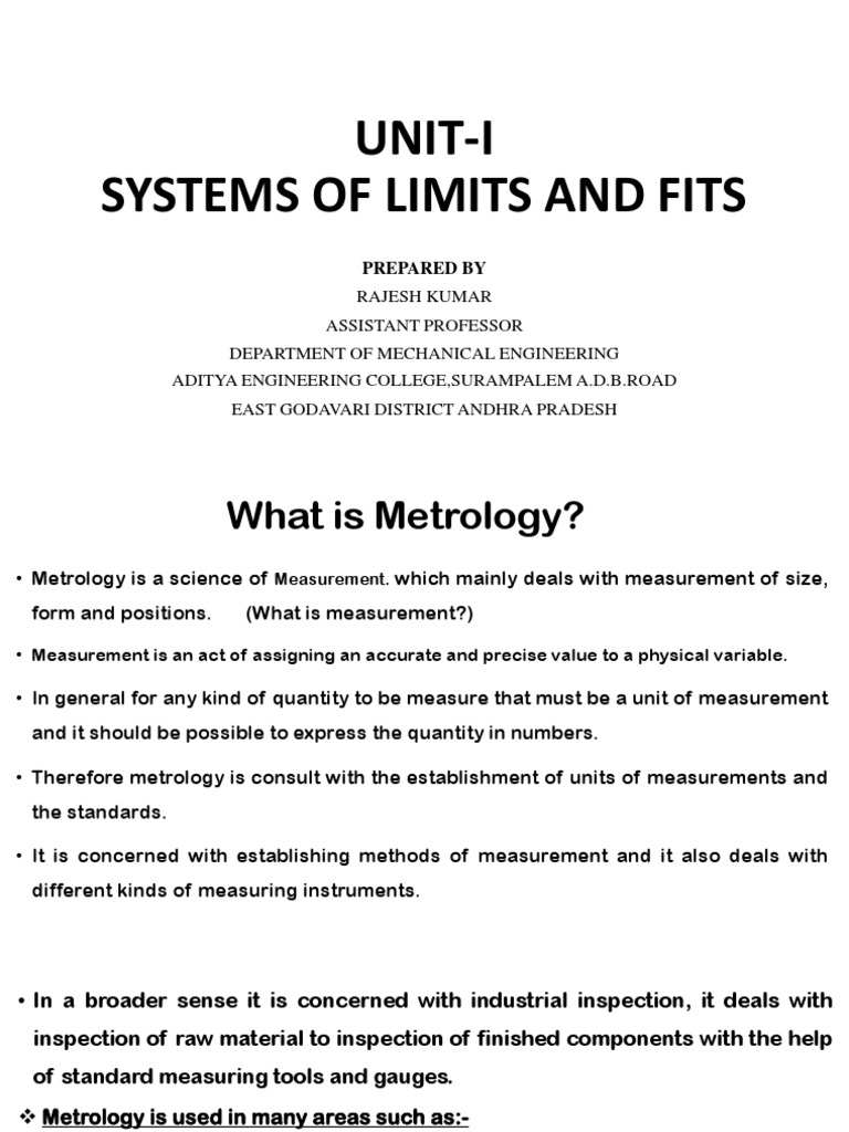 METROLOGY JNTUK Mech III - II | PDF | Engineering Tolerance | Metalworking