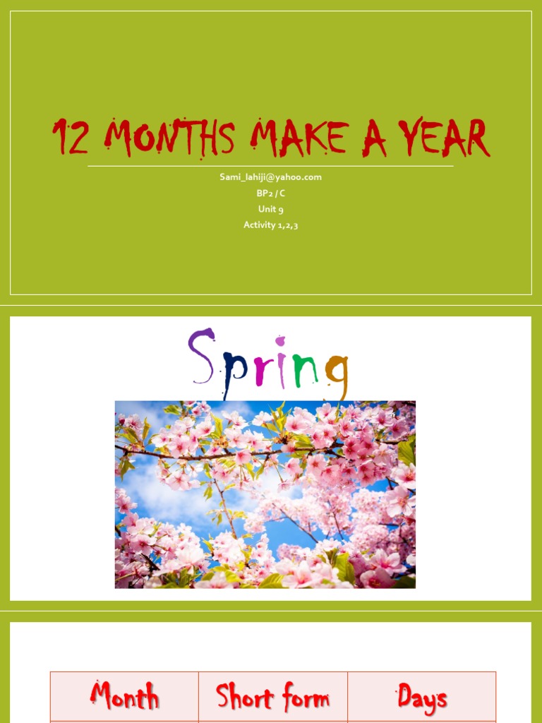 Unit 9 12 Months Make A Year | PDF