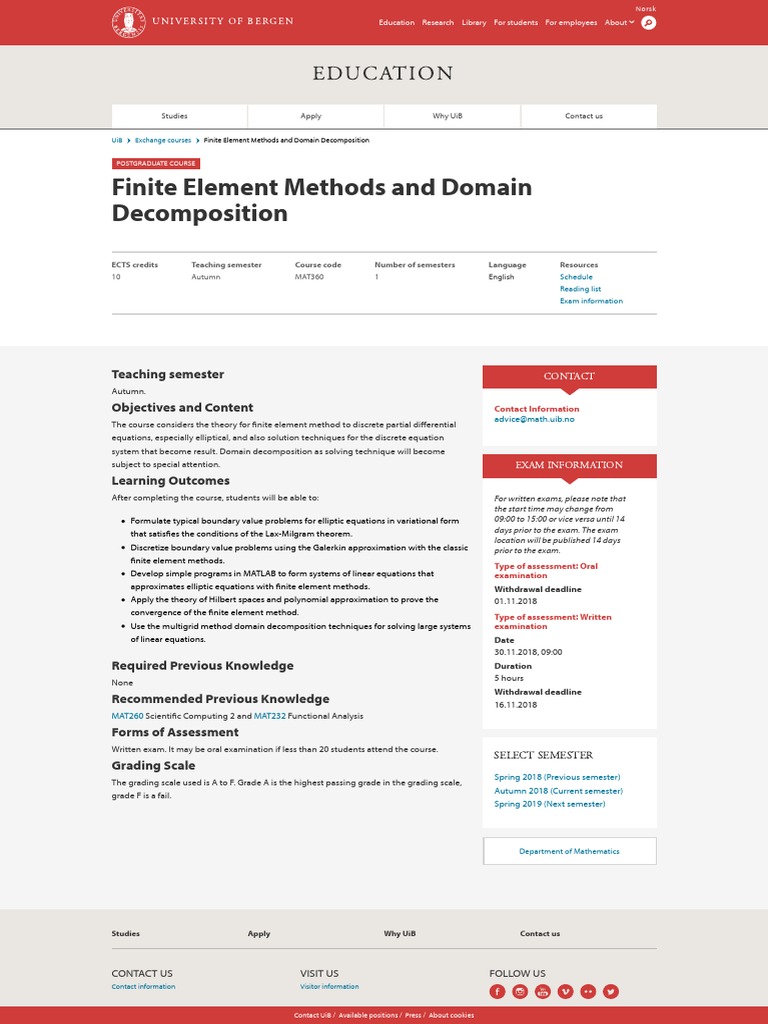 Finite Element Methods And Domain Decomposition Pdf Finite Element Method Analysis