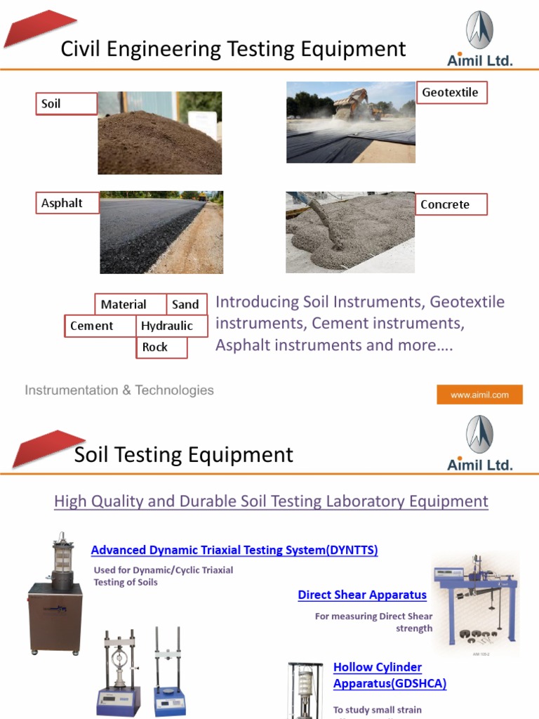 Most Important Civil Engineering Instrumentation for Soil Testing, Rock ...