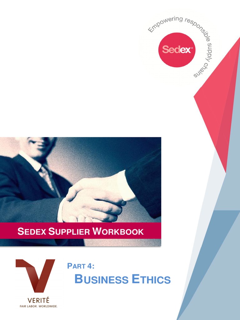 Part 4 Business Ethics Sedex Supplier Workbook | PDF | Business Ethics ...