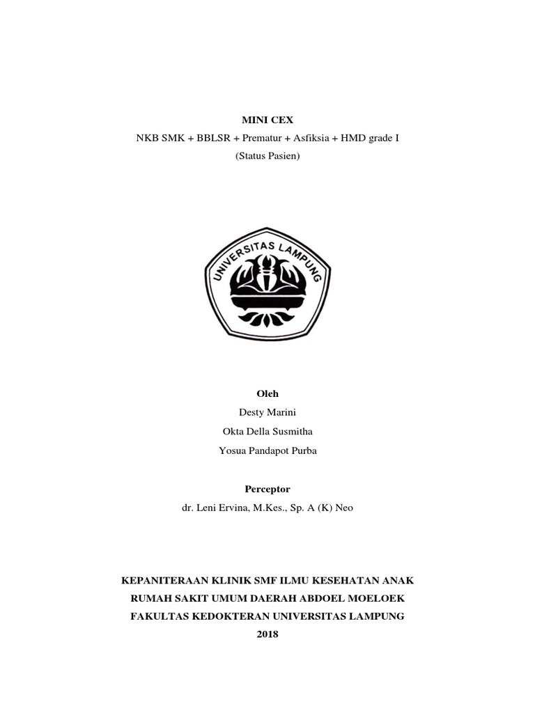 BBLSR + Prematur + HMD Grade I | PDF