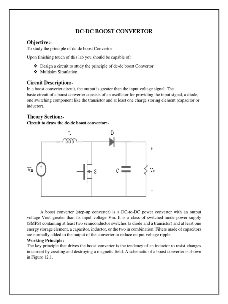 Boost Convertor | PDF | Power (Physics) | Electrical Engineering