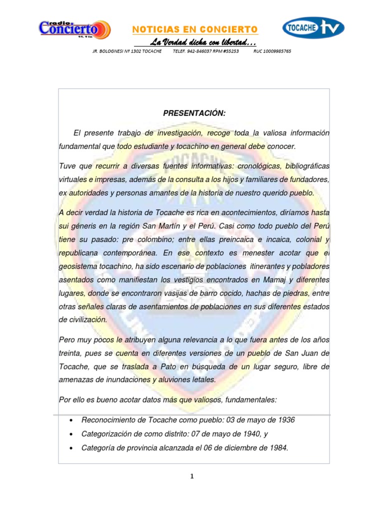 Tocache en Su Historia | PDF | Naturaleza