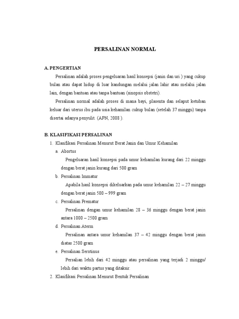 LP Persalinan Normal | PDF