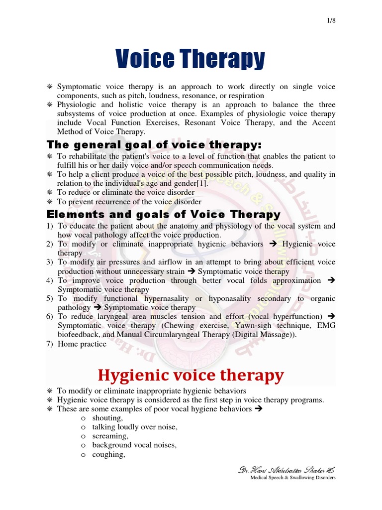 Voice Therapy | PDF | Human Voice | Larynx