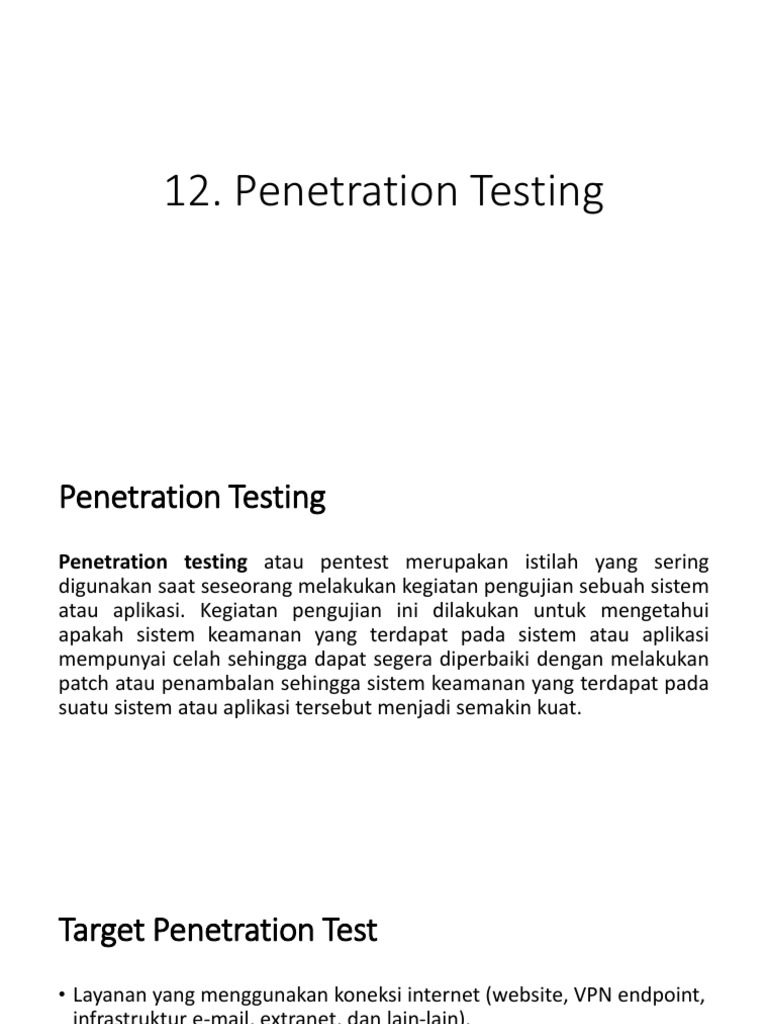Panduan Penetration Testing dengan Kali Linux | PDF