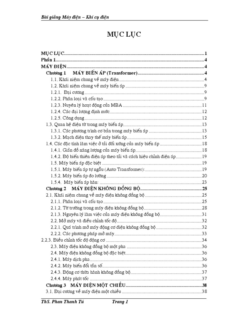 Bai Giang May Dien Khi Cu Dien | PDF