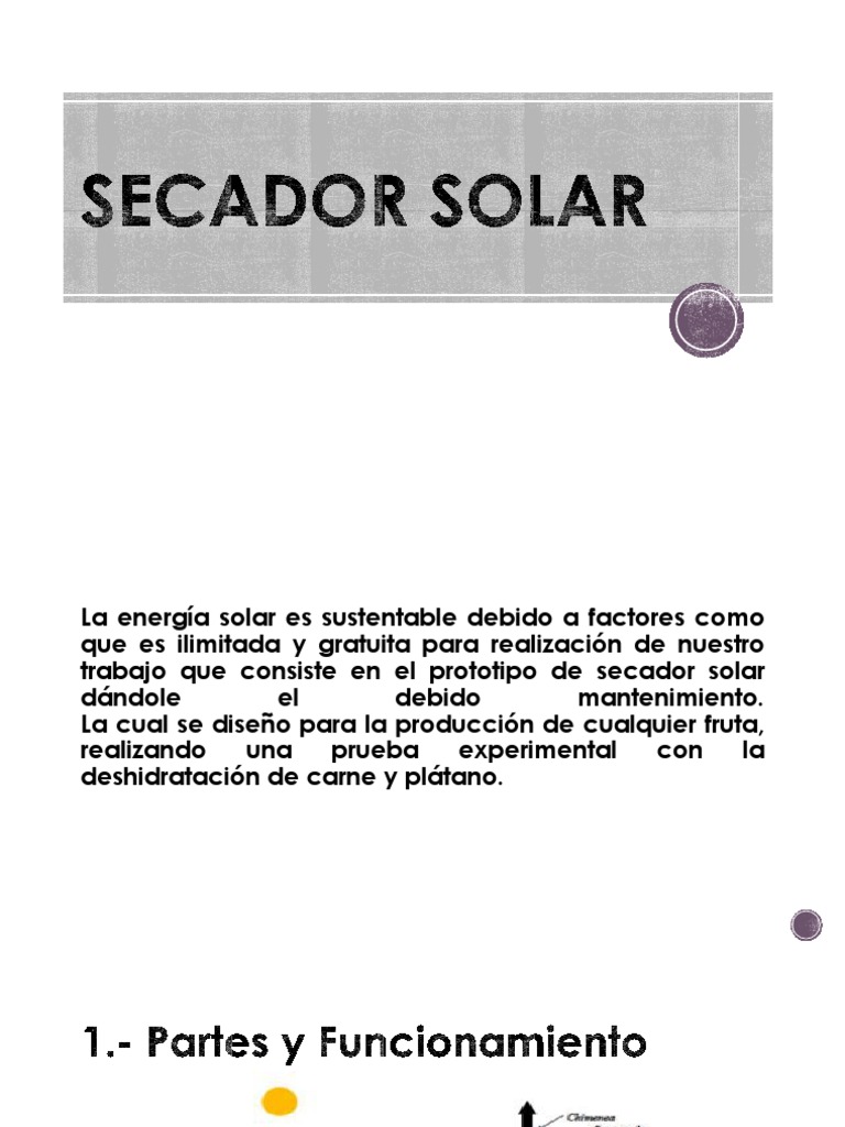 Deshidratador Solar: Diseño y Pruebas | PDF | Energía solar | Temperatura
