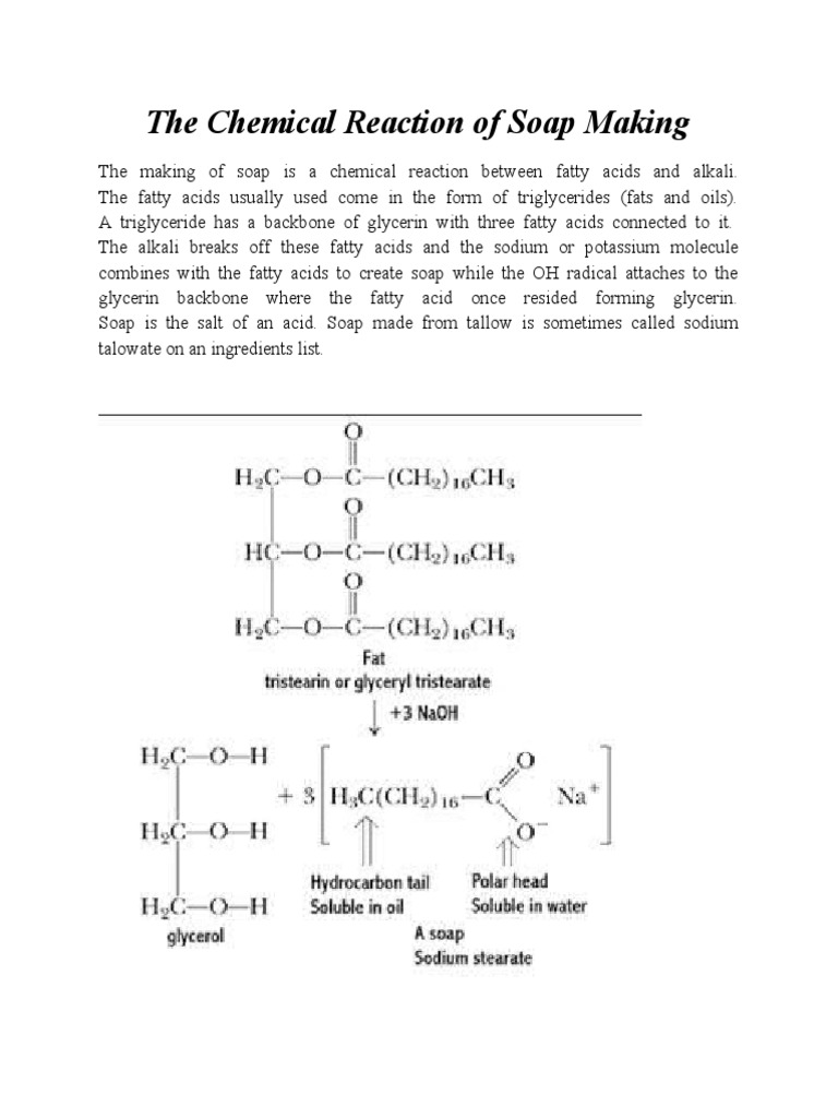 The Chemical Reaction of Soap Making | PDF | Redox | Chemistry