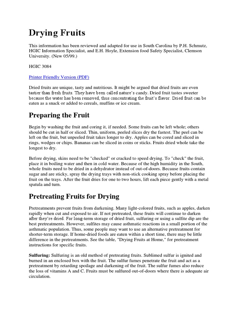 Drying Fruits: Preparing The Fruit | PDF | Berry | Dried Fruit