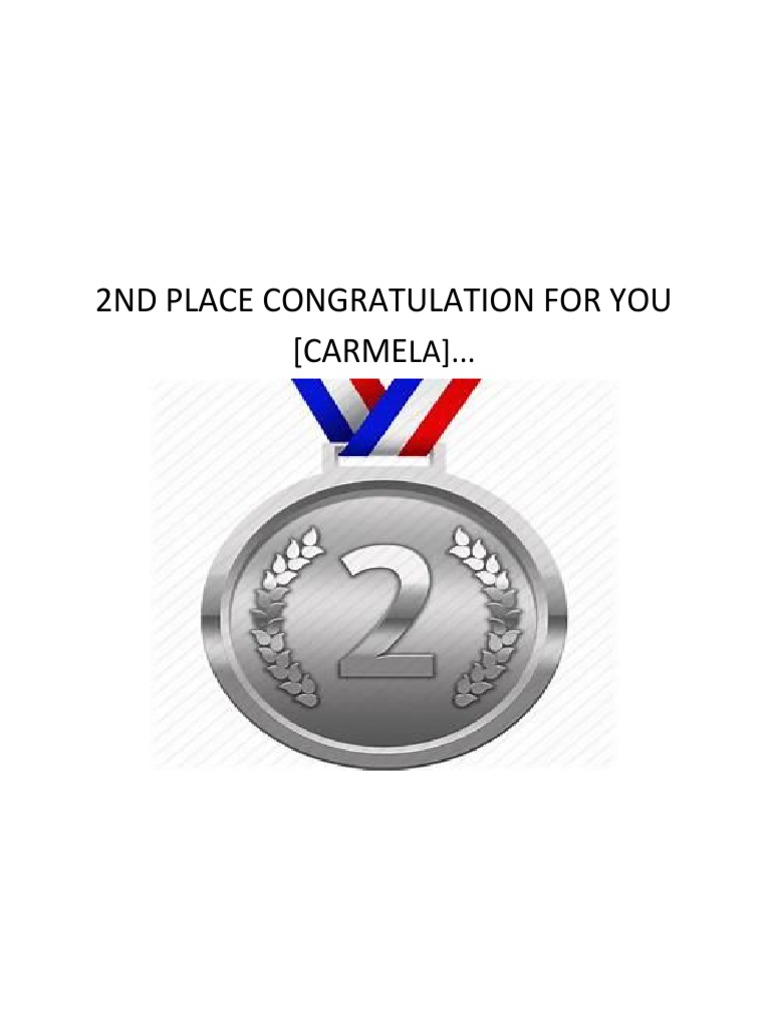 2nd Place Congratulation For You | PDF