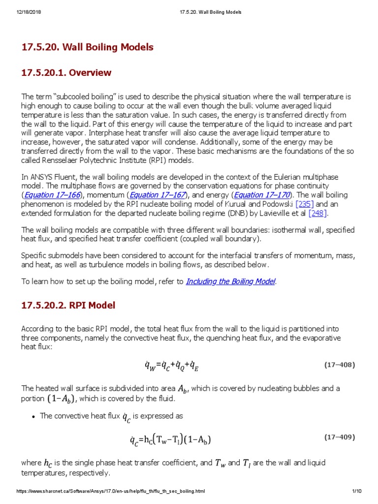 Wall Boiling Models | PDF | Heat Transfer | Boiling