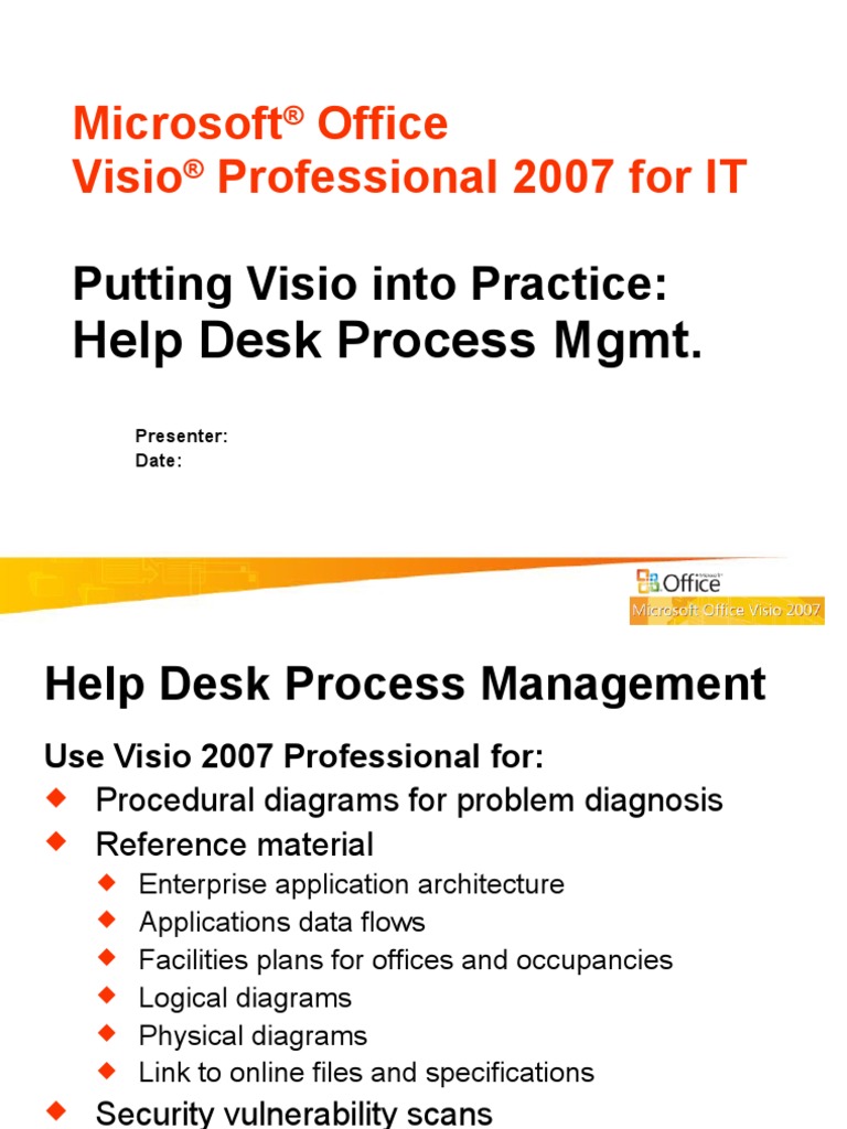 Visio 2007 IT Help Desk Process Management | PDF | Help Desk | Share Point
