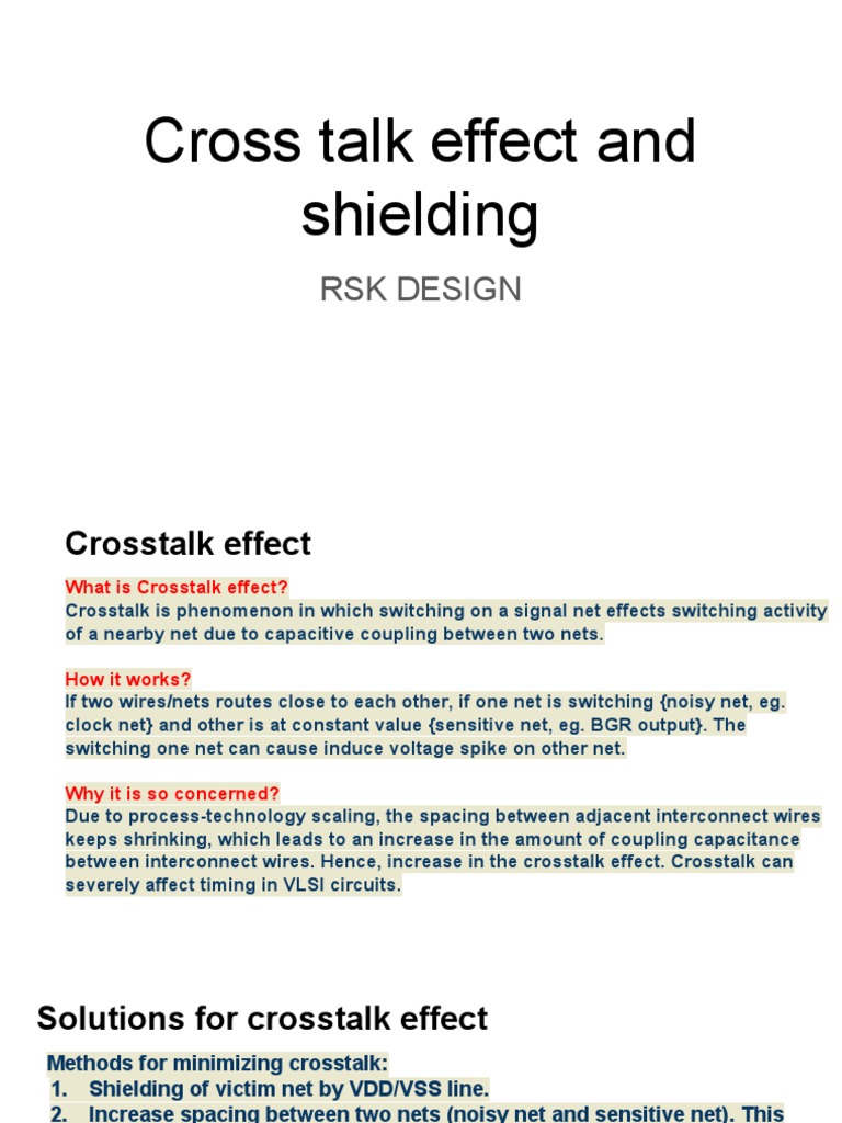 Cross Talk Effect and Shielding: RSK Design | PDF