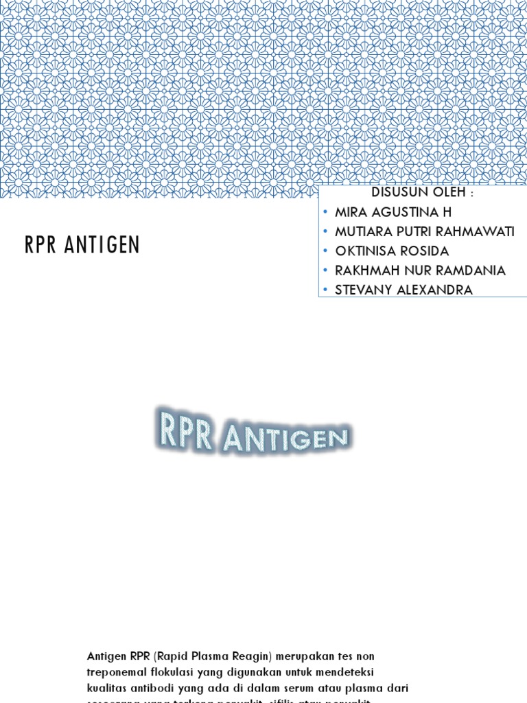 RPR Antigen | PDF
