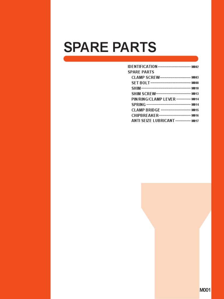 Spare Parts & Clamp Screw Guide | PDF | Screw | Mechanical Engineering
