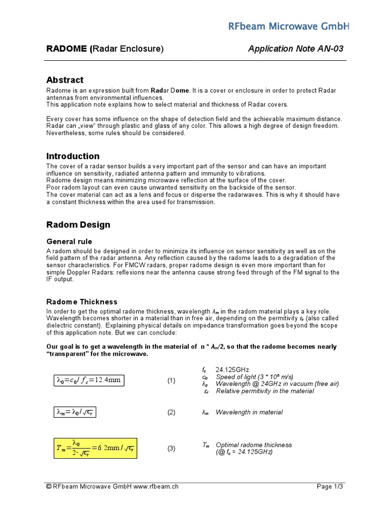 Radome Enclosure PDF | PDF | Antenna (Radio) | Radar