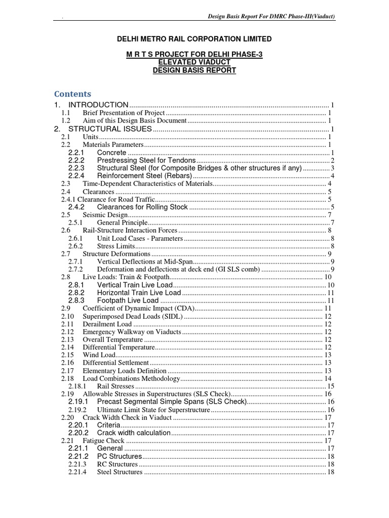 DMRC DBR Viaduct-Ph. III Latest-9-2 | PDF | Strength Of Materials ...