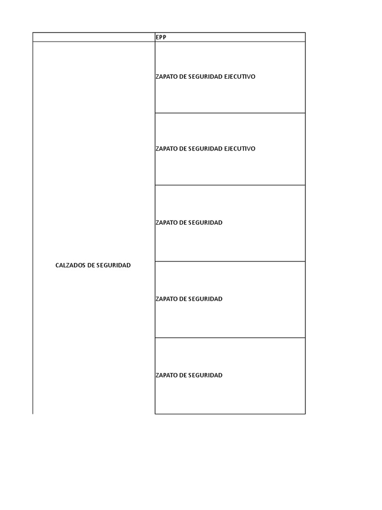 Listado de Epp | PDF