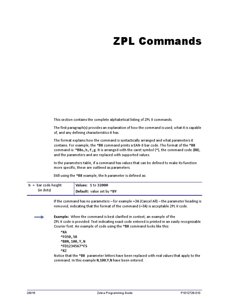 Programming Guide (For ZPL II, ZBI 2, Set-Get-Do, Mirror, WML) (En ...