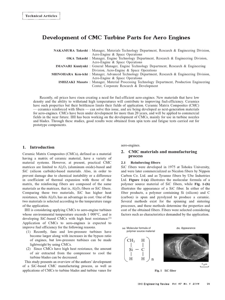 CMC Turbine Blade Development for Aero-Engines | PDF | Materials ...