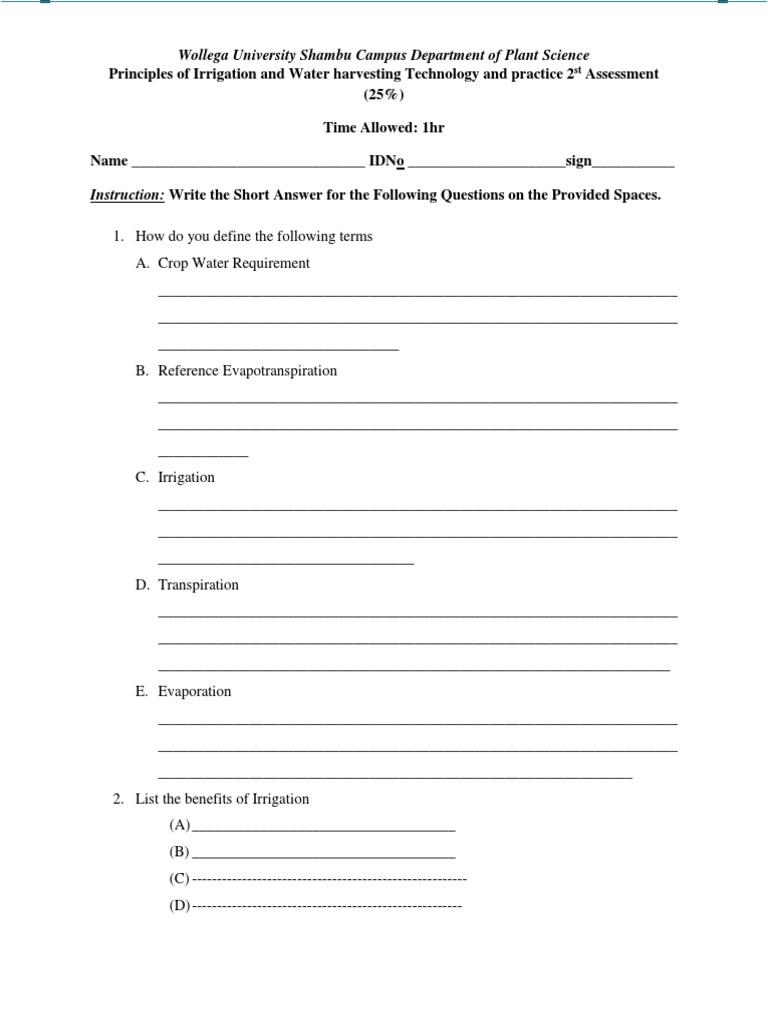 Principles of Irrigation and Water Harvesting: Definitions, Benefits ...