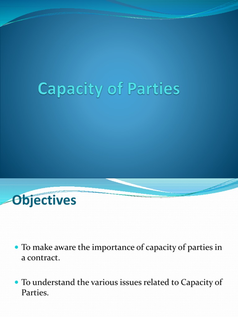 Capacity of Parties | PDF | Guarantee | Business Law