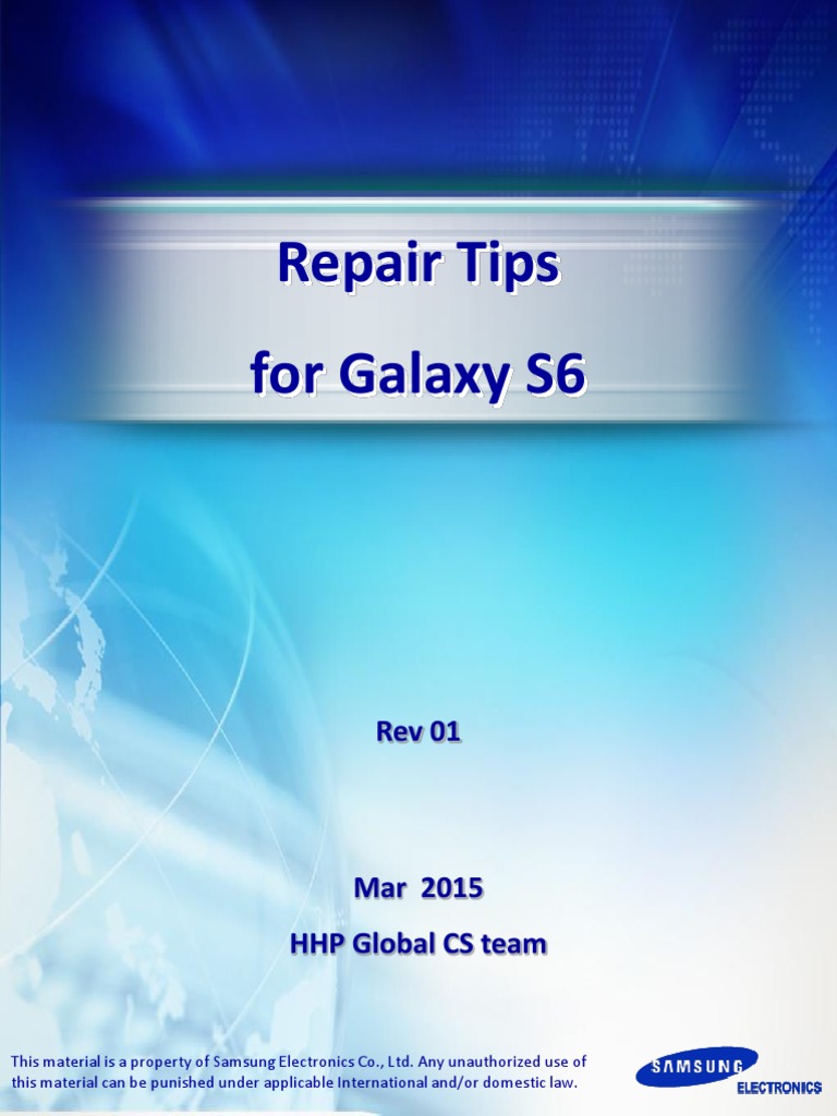GS6 Repair Tips | PDF | Usb | Booting